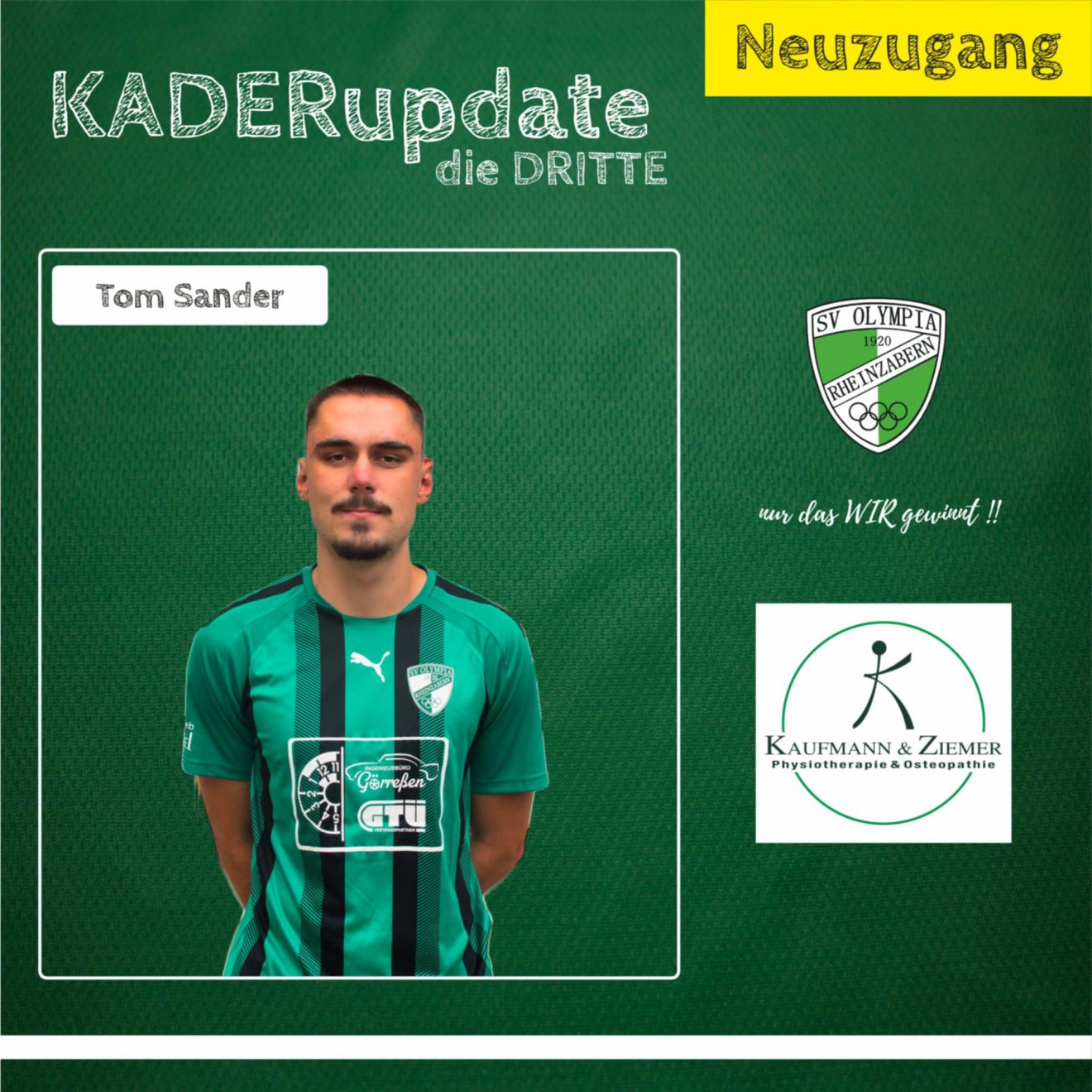 SVO Kaderupdate - Tom Sander - SV Olympia Rheinzabern